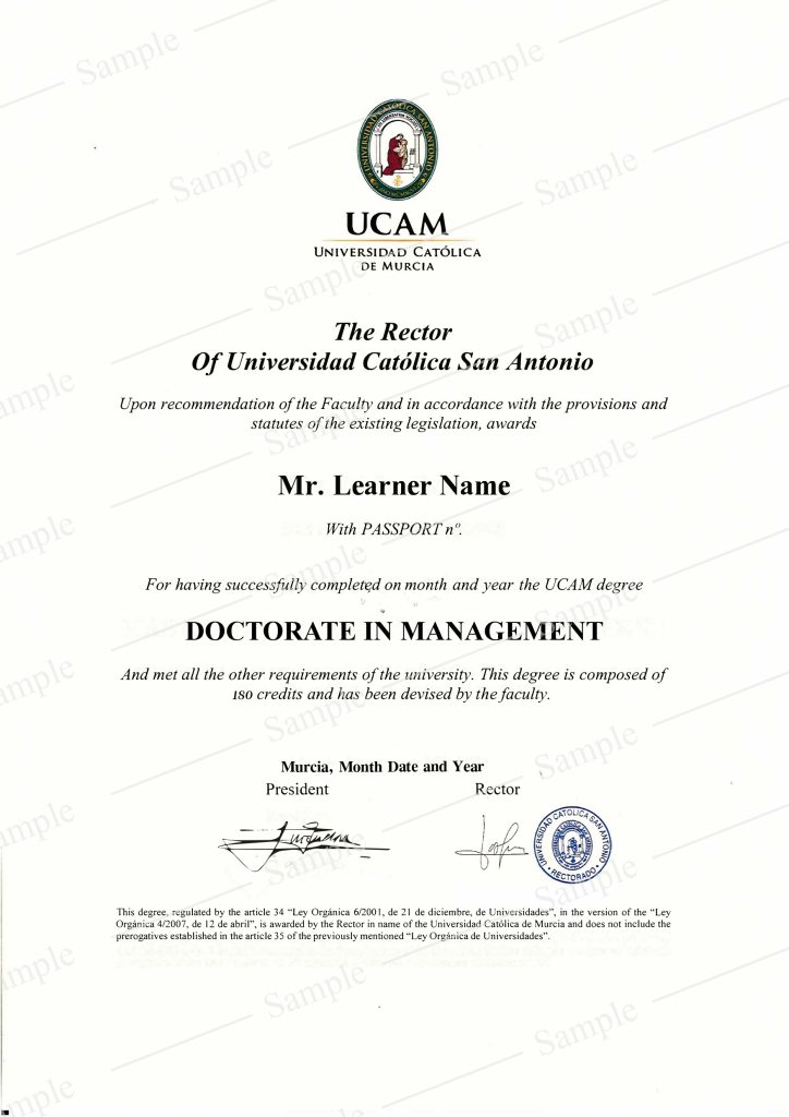 UCAM, SPAIN – Doctorate In Management | GlobCred Remittance